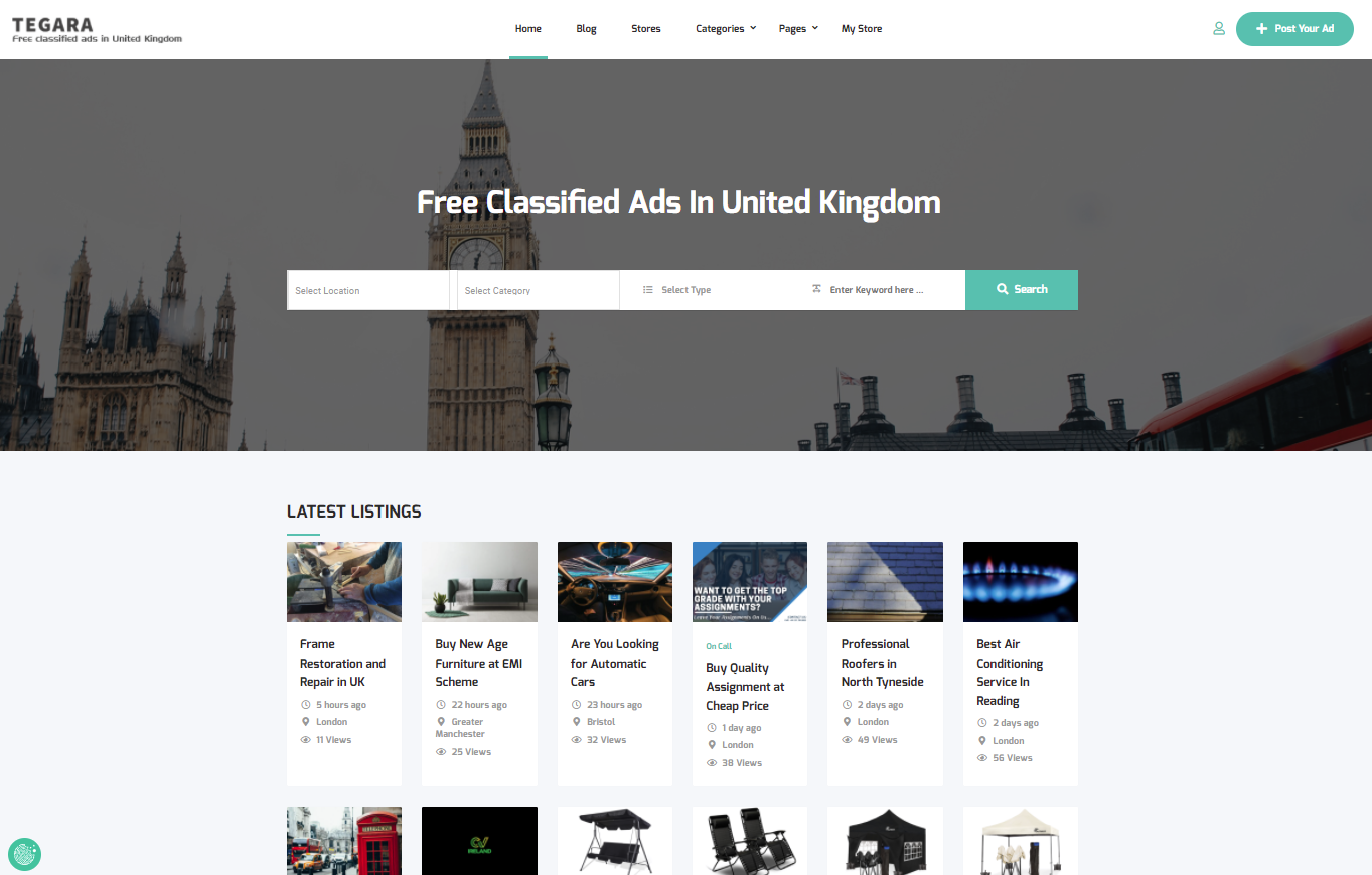 Free Classified Ads In United Kingdom | Classified Ads UK Website| Tegara
